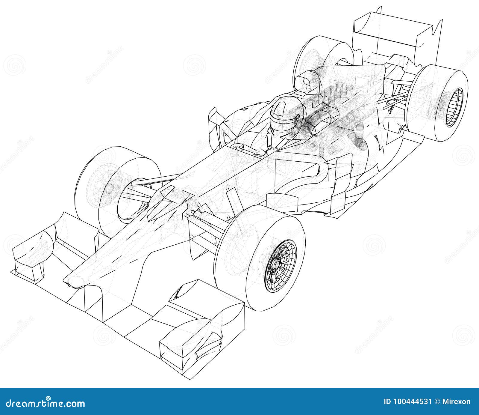 Race Car. Wire-frame. EPS10 Format. Vector Created of 3d. Stock Vector ...