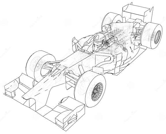 Race Car. Wire-frame. EPS10 Format. Vector Created of 3d. Stock Vector ...