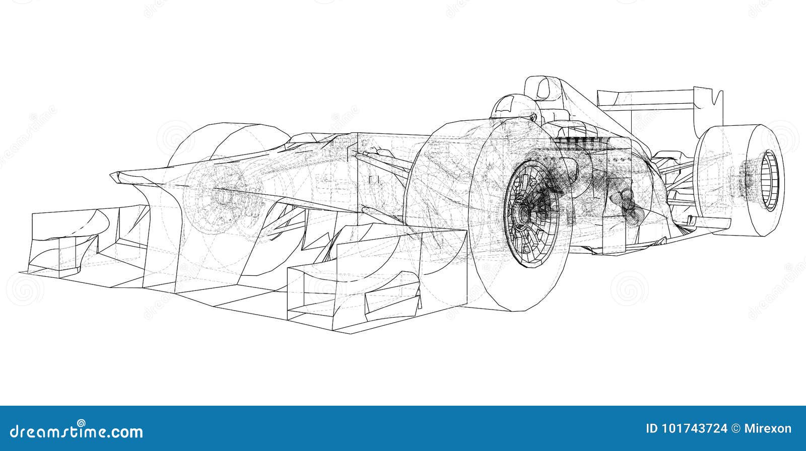 Race Car. Wire-frame. EPS10 Format. Vector Created of 3d. Stock Vector ...