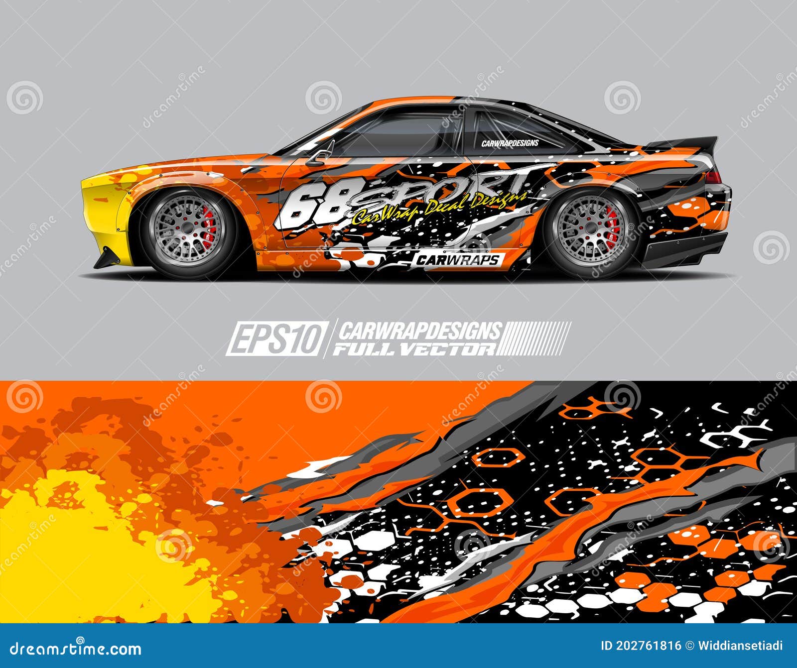 Race Car Wrap Decal Designs Stock Vector - Illustration of geometric ...