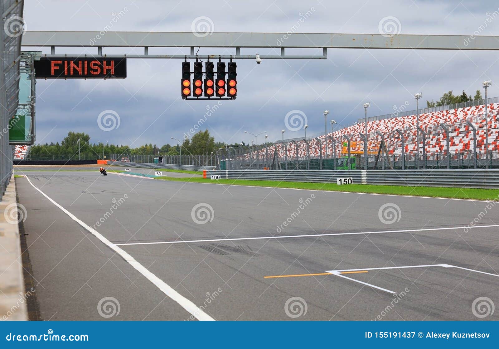 Race Circuit Finish Line Perspective Stock Image - Image of arena ...