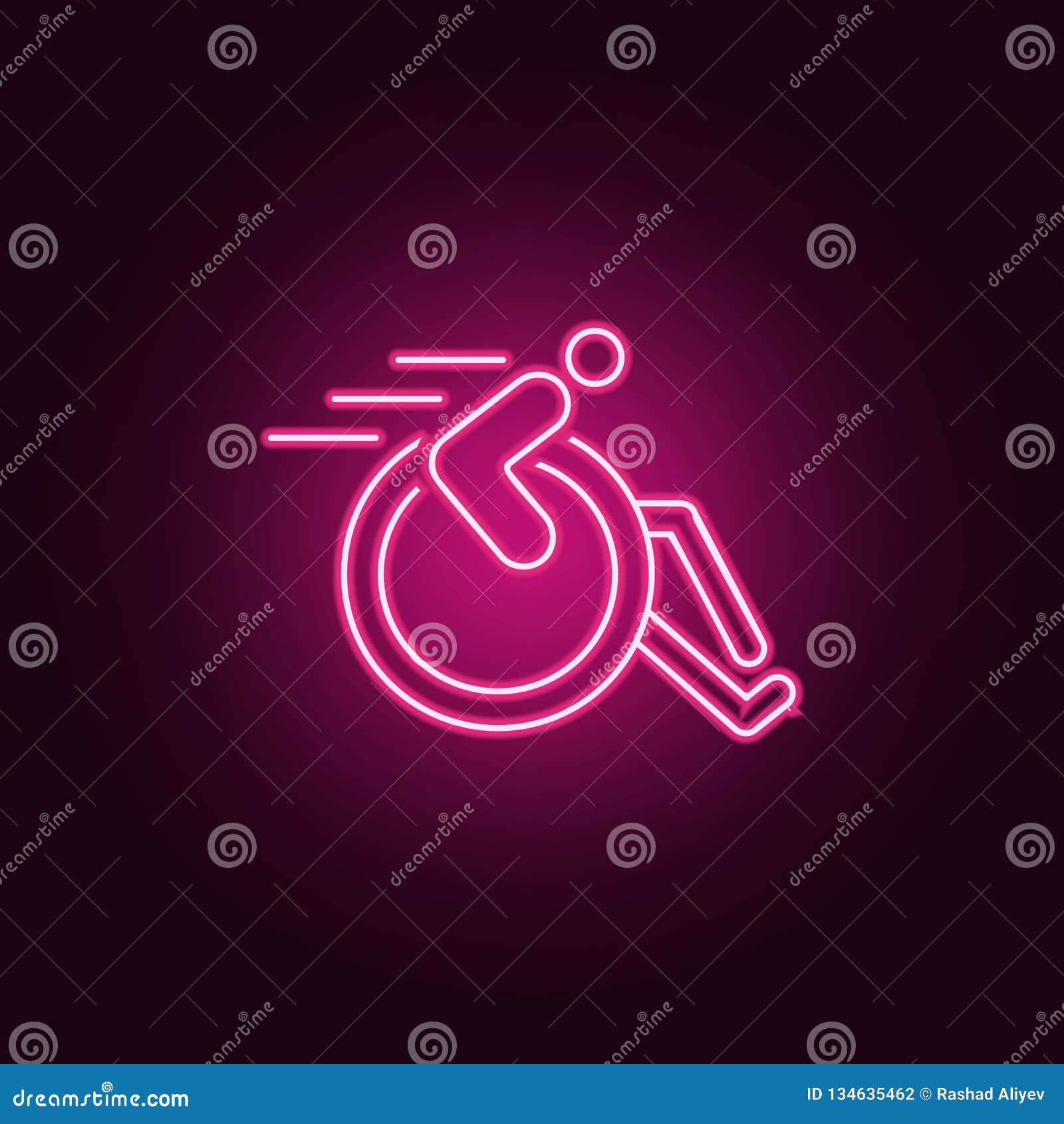 Race for the Disabled Icon. Elements of Disabled in Neon Style Icons ...