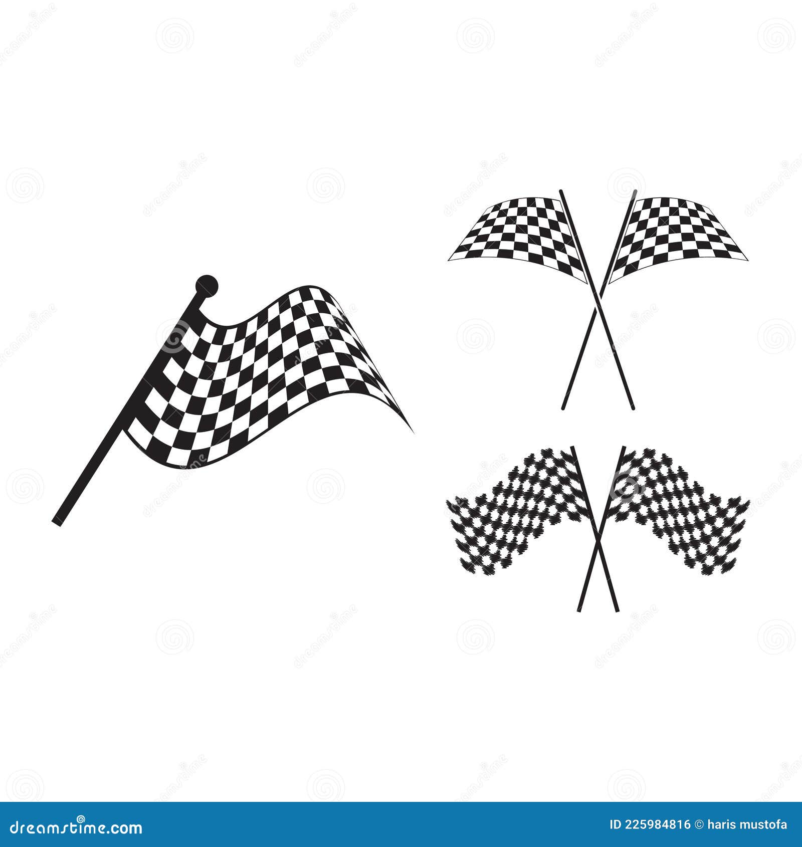 Race Flag Icon Design Set Bundle Template Isolated Stock Vector ...