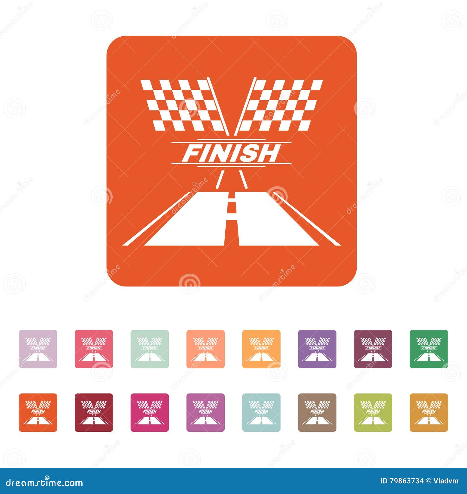 The Race Flag Icon. Finish Symbol Stock Vector - Illustration of icon ...