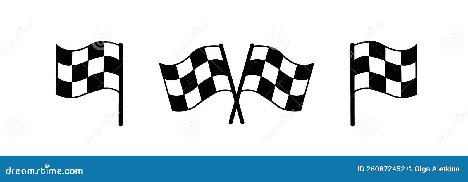 Two Checker Flags Crossed Isolated on a White Background. Stock Vector ...