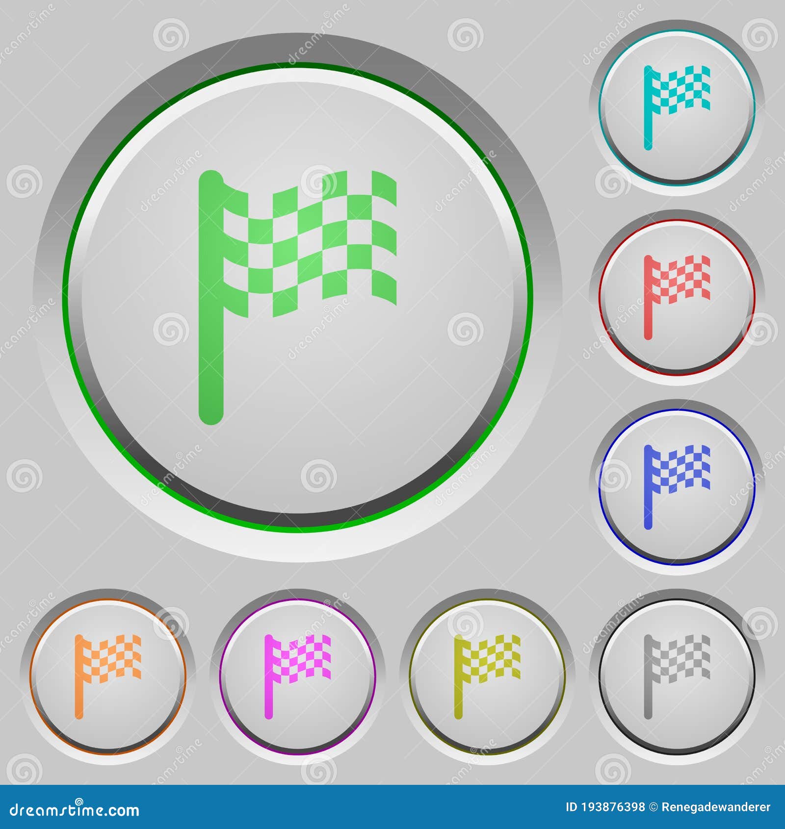 Race flag push buttons stock illustration. Illustration of finishing ...