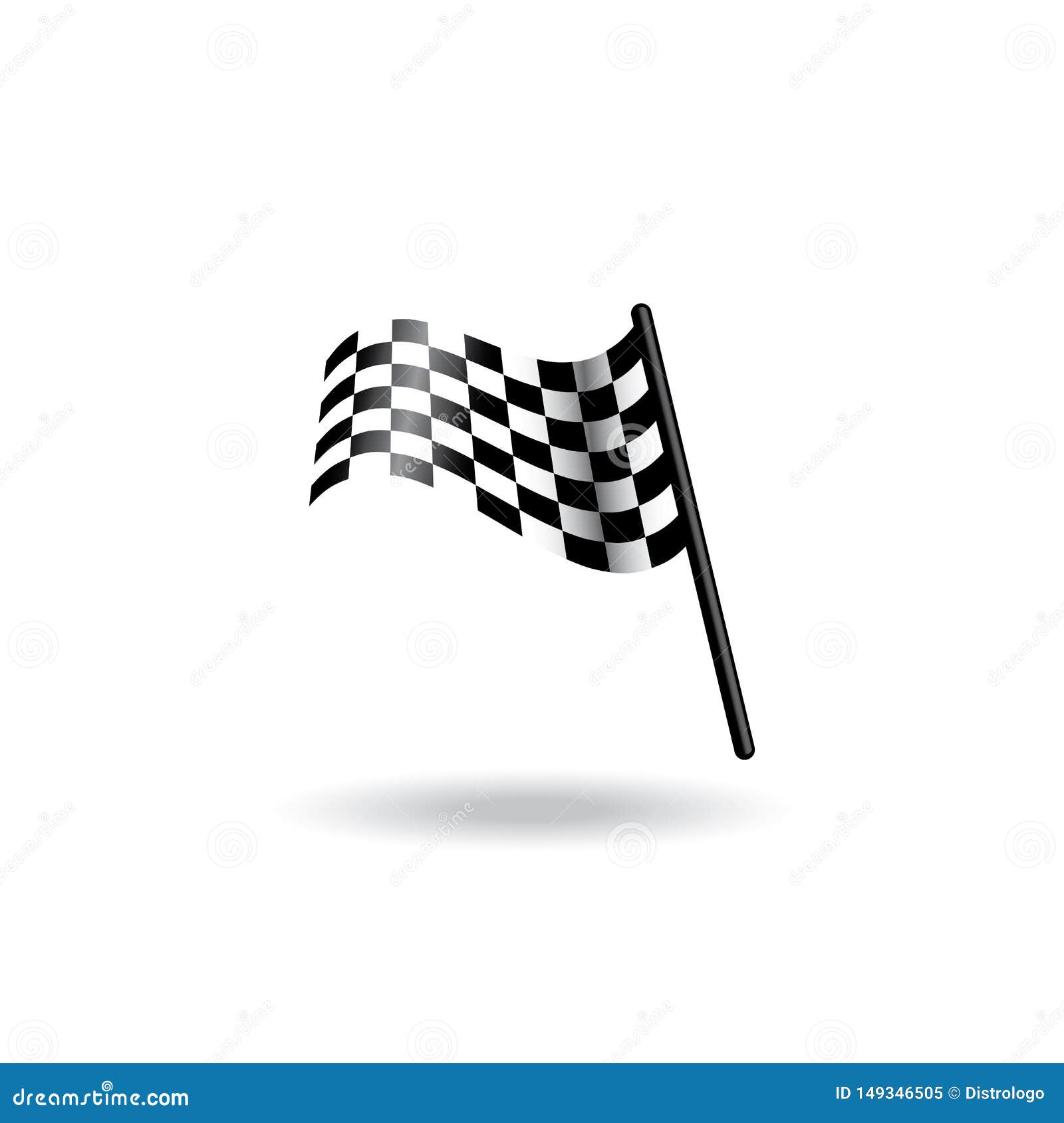 Race Flag Vector Icon Symbol. Simple Design Checkered Flag Logo ...