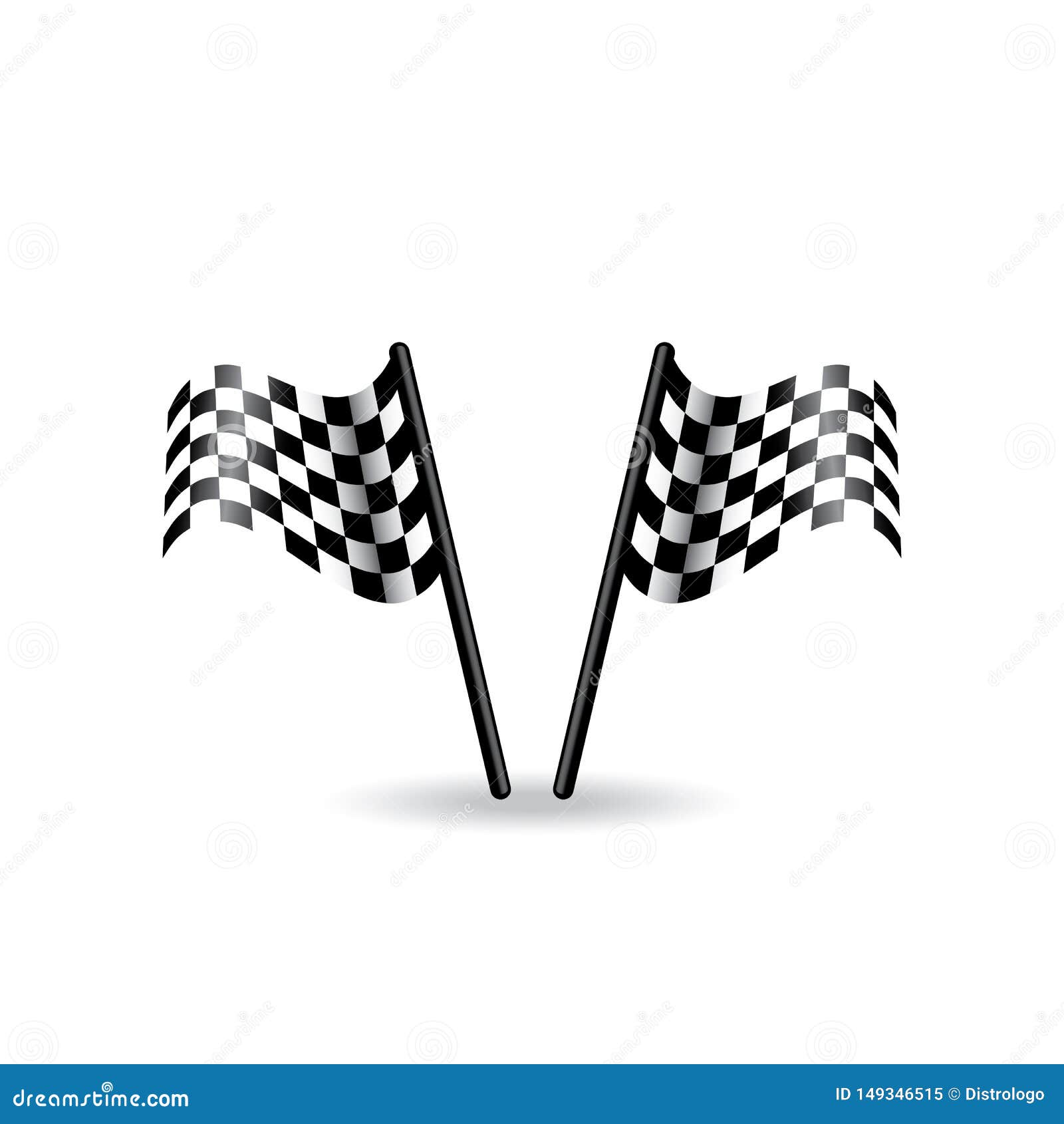 Race Flag Vector Icon Symbol. Simple Design Checkered Flag Logo ...