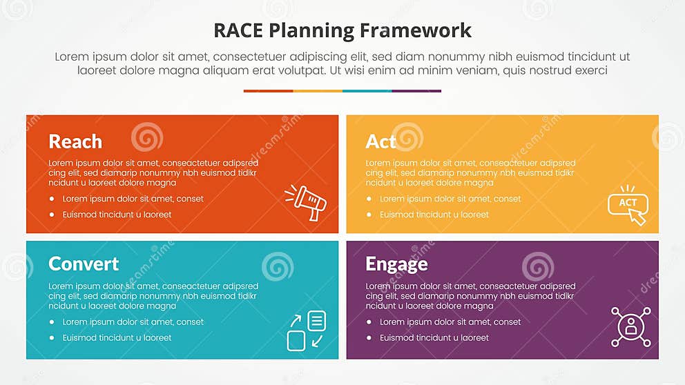 RACE Framework Infographic Concept for Slide Presentation with Big ...