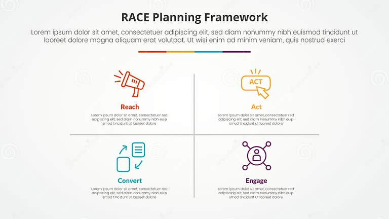 RACE Framework Infographic Concept for Slide Presentation with Matrix ...