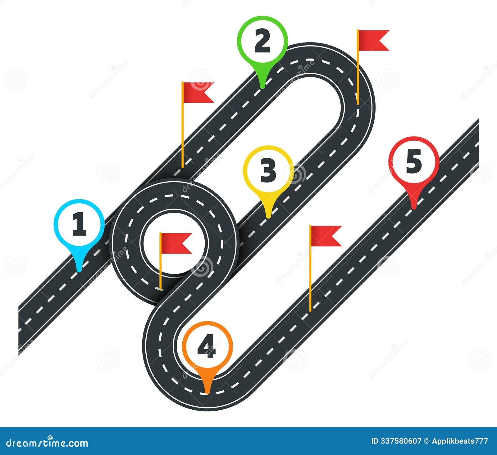 Race Map. Speedway Road Scheme Navigation Template Cartoon Vector ...