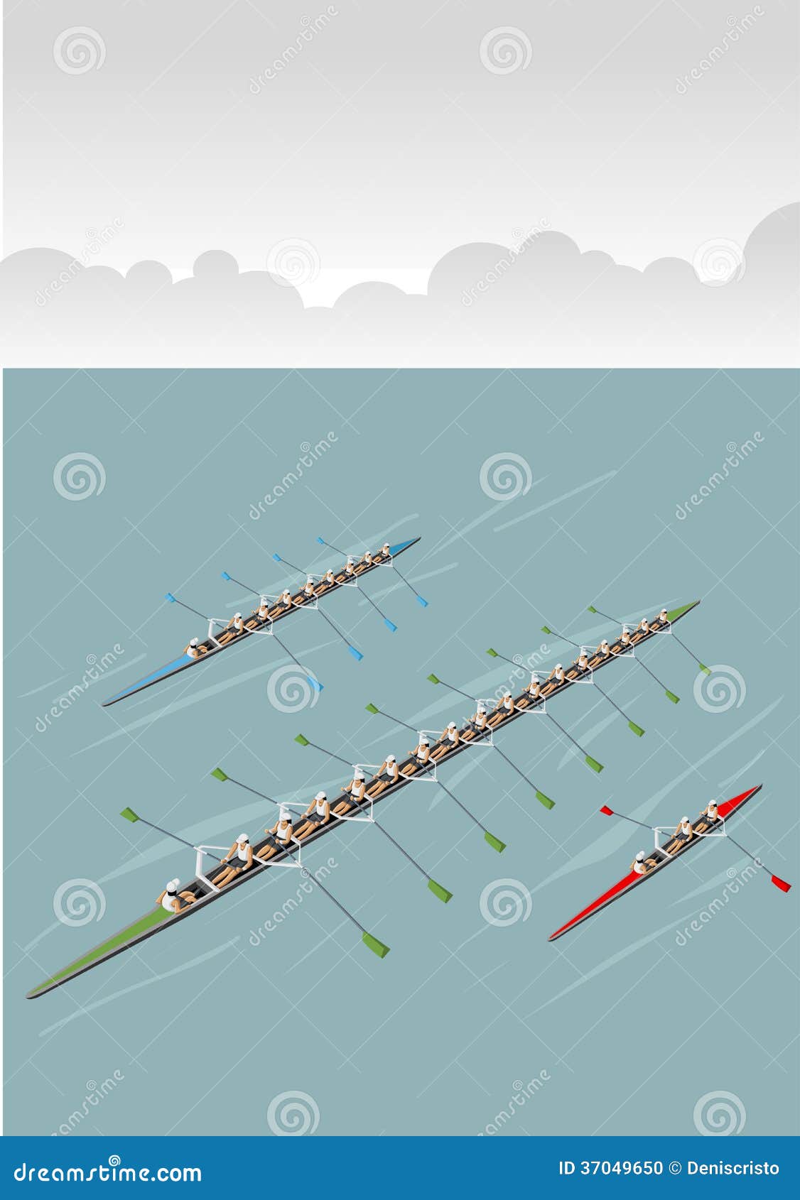 Race of men rowing team stock vector. Illustration of fiber - 37049650