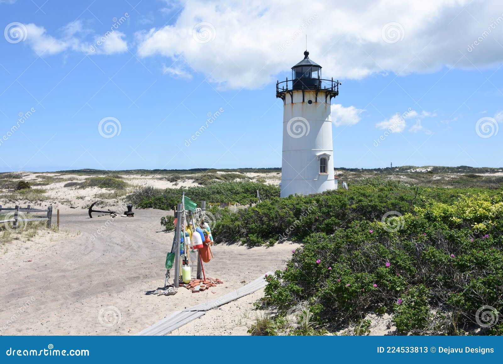 Race Point Lighthouse Amongst the Sand Dunes Stock Image - Image of ...