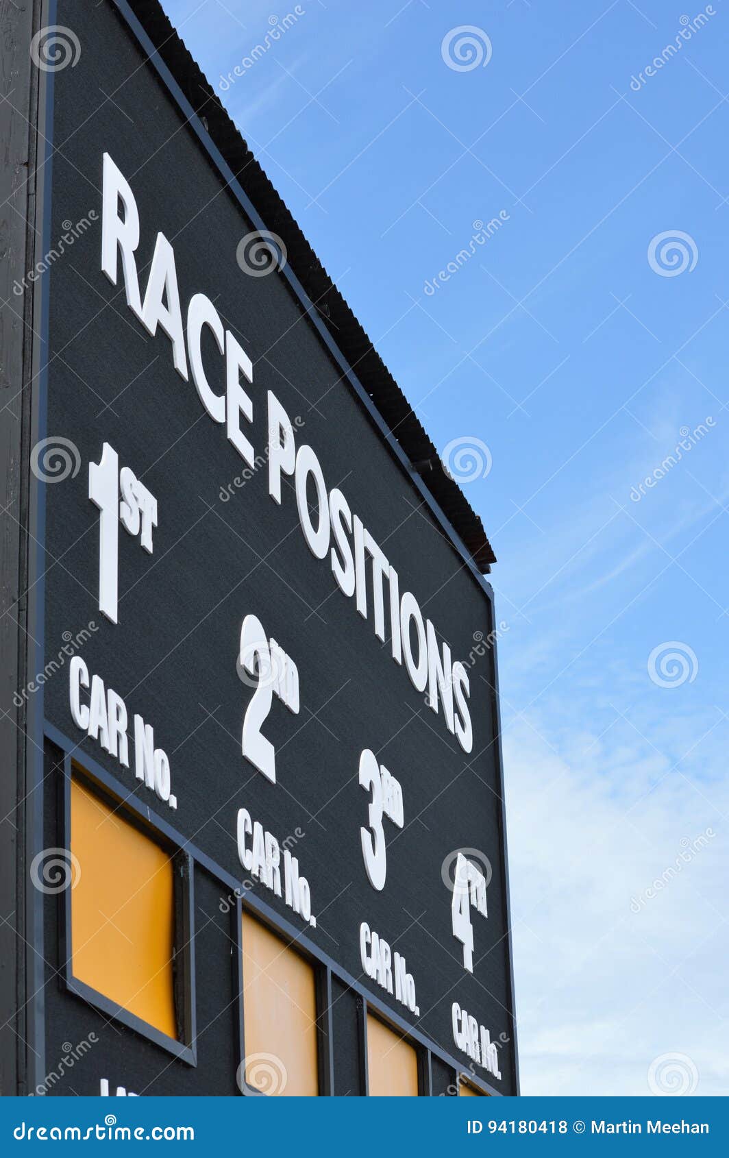 Race Position Information Display. Stock Photo - Image of circuit ...