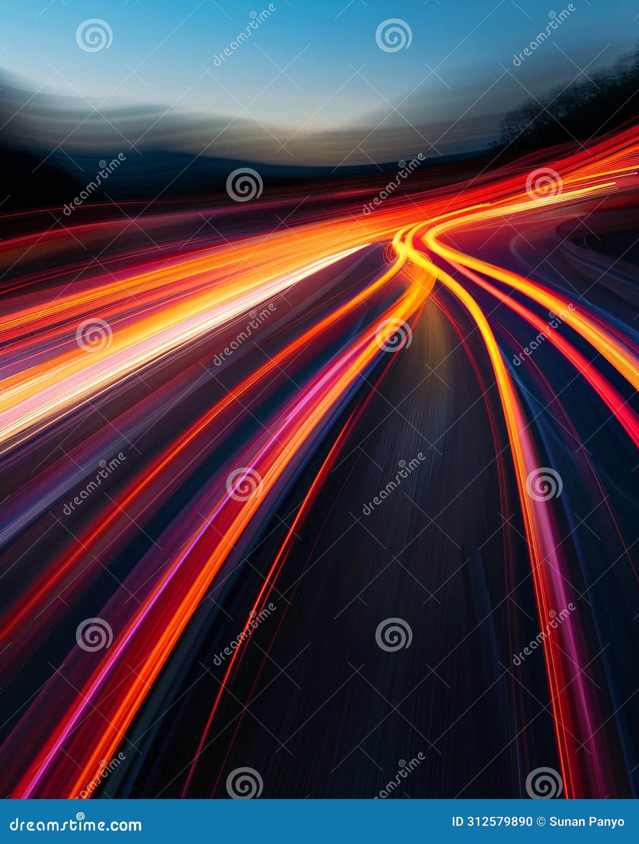 Race in Progress, Motion Blur, Fiery Trails, Dusk Setting , High ...