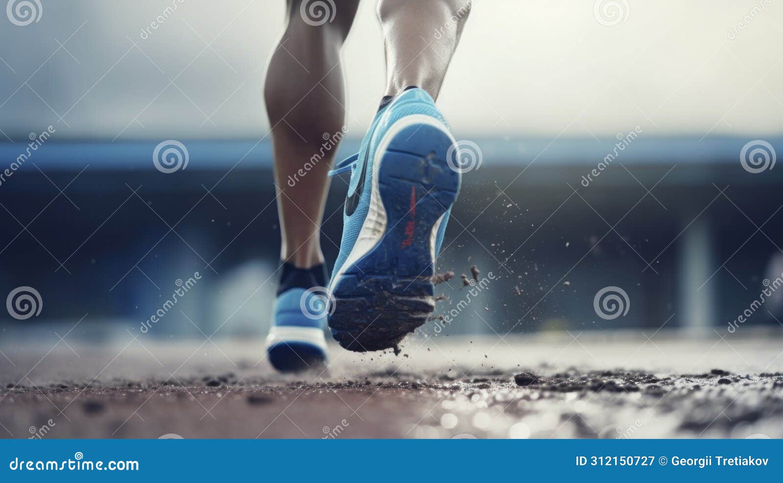 Runner at the Starting Line of the Track Stock Illustration ...