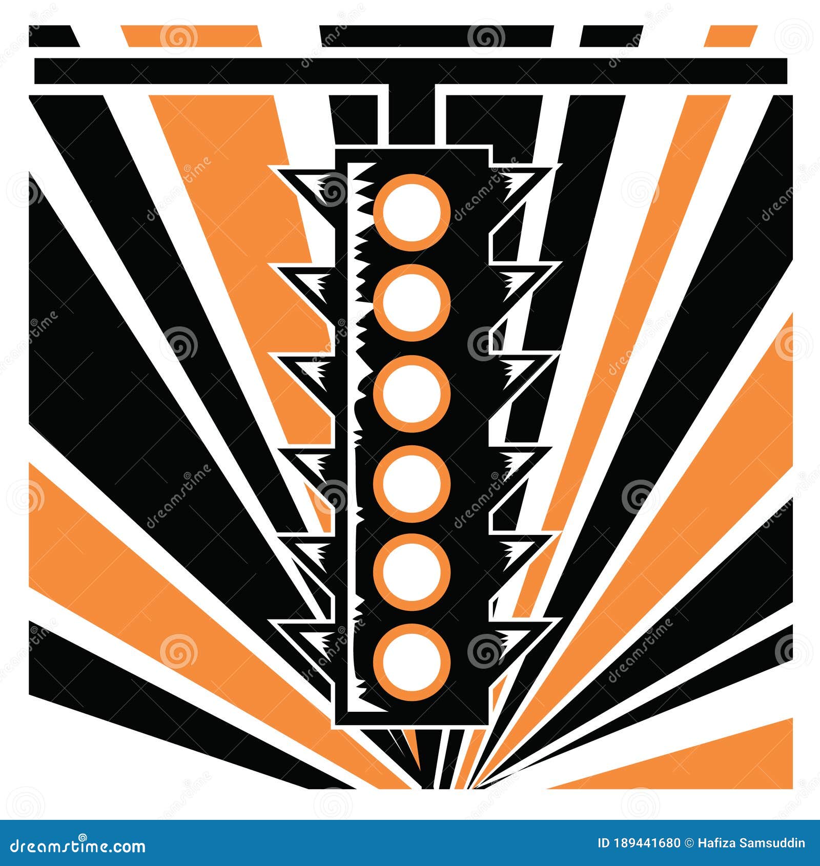 Race Start Lights. Vector Illustration Decorative Design Stock Vector ...