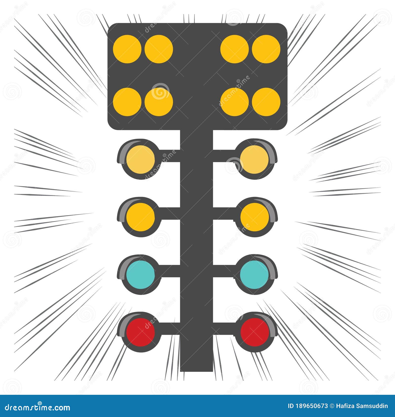 Race Start Lights. Vector Illustration Decorative Design Stock Vector ...