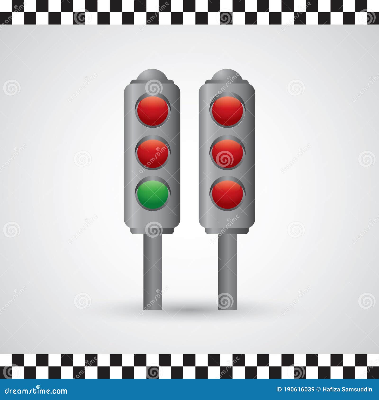 Race Start Lights. Vector Illustration Decorative Design Stock Vector ...