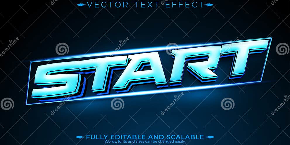 Race Text Effect, Editable Neon and Speed Text Style Stock Vector ...