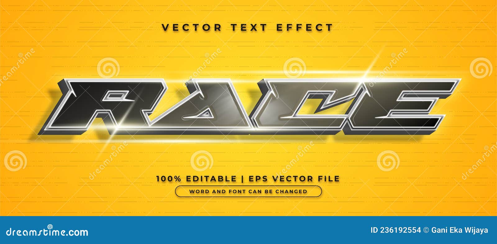 Race Text Effect Style Template Stock Vector - Illustration of race ...