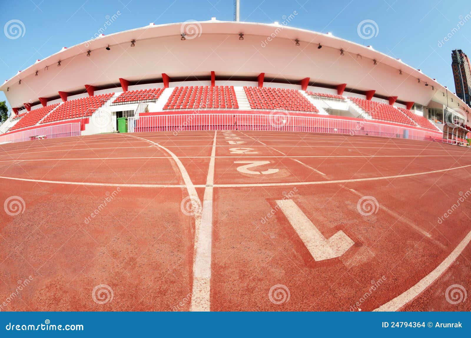 Race Track in Football Stadium Stock Photo - Image of grass, racetrack ...