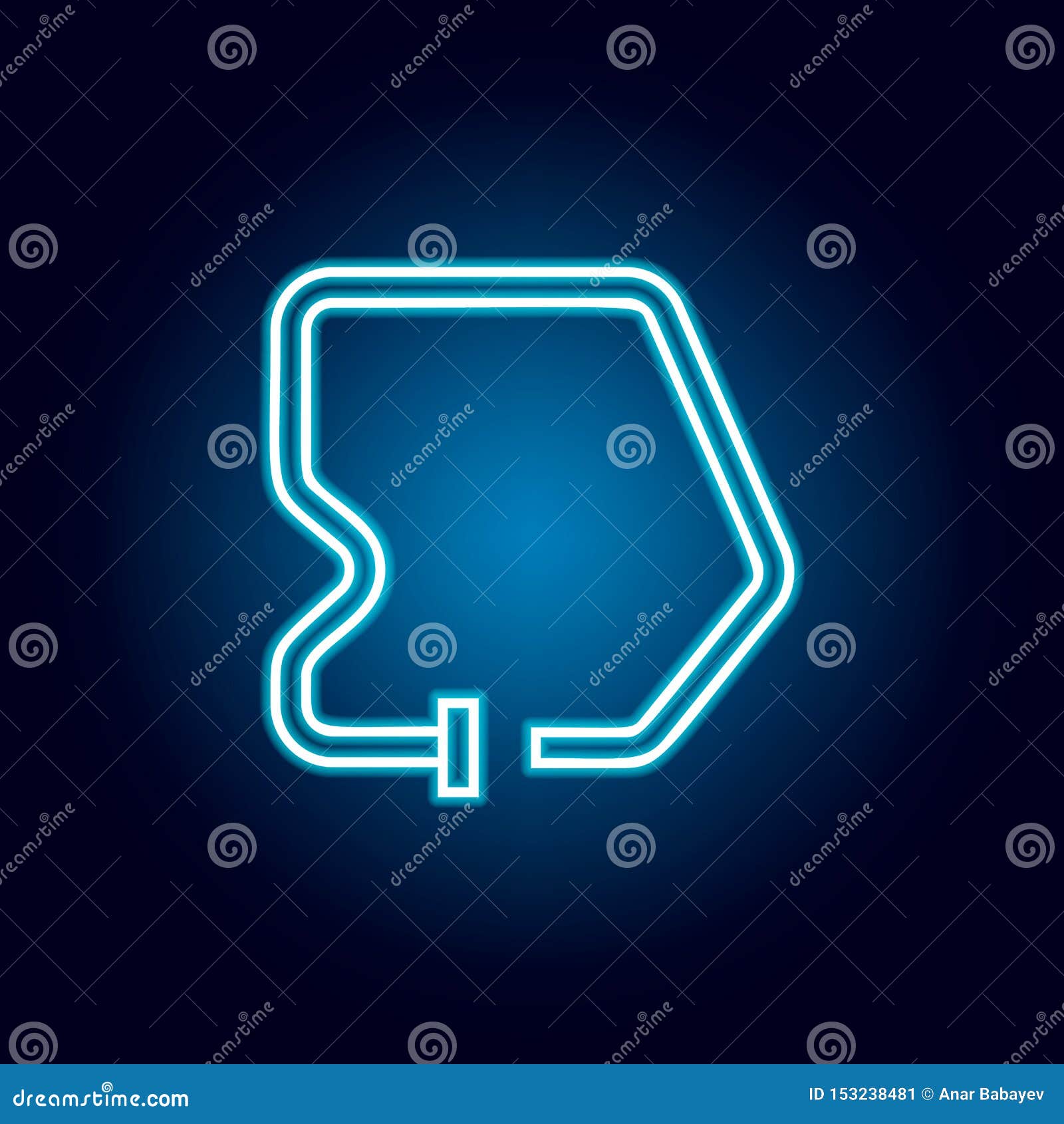 Race Track Icon in Blue Neon Style. Element of Racing for Mobile ...