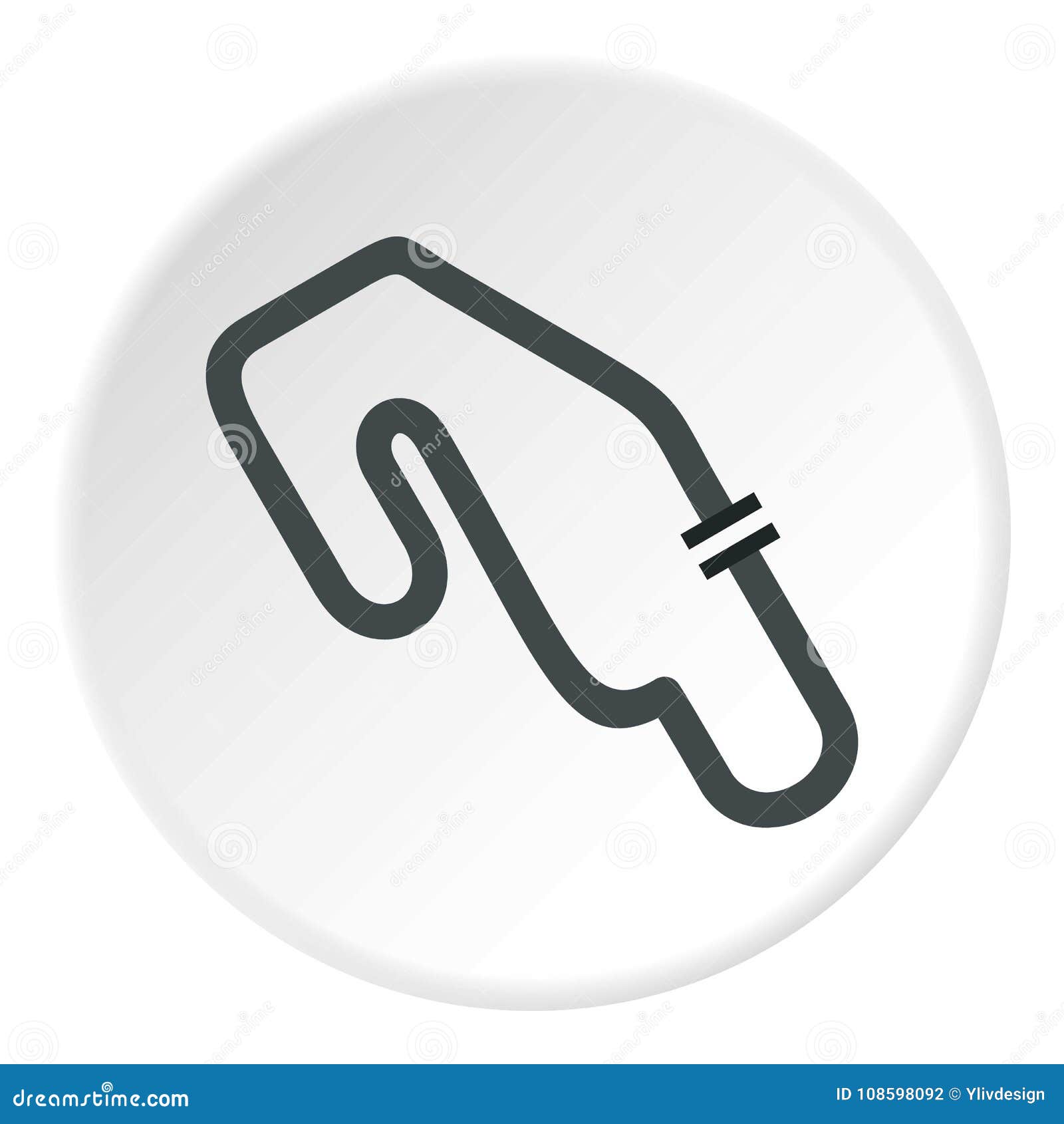 Race track icon circle stock vector. Illustration of speedway - 108598092