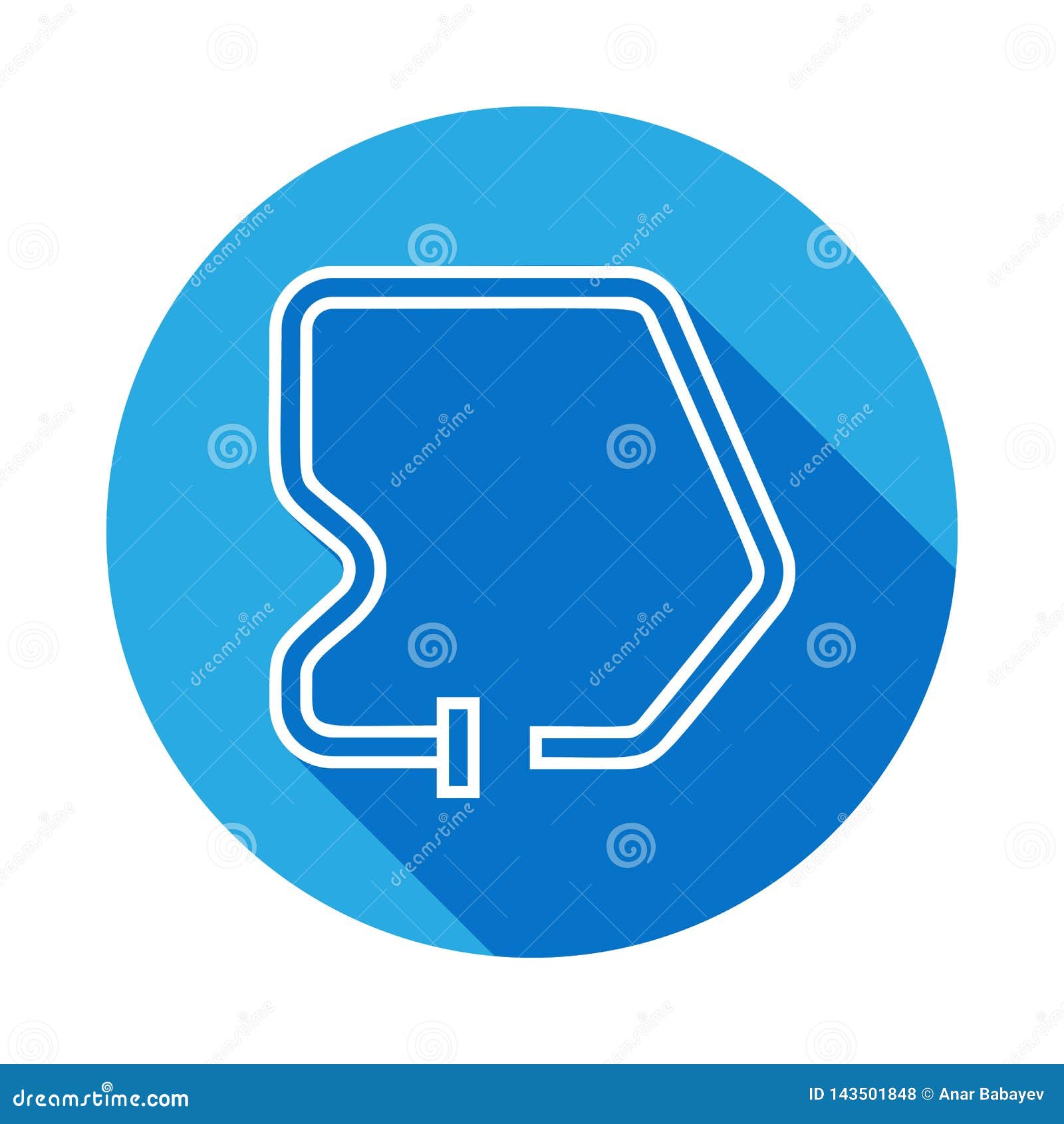 Race Track Icon with Long Shadow. Element of Racing for Mobile Concept ...