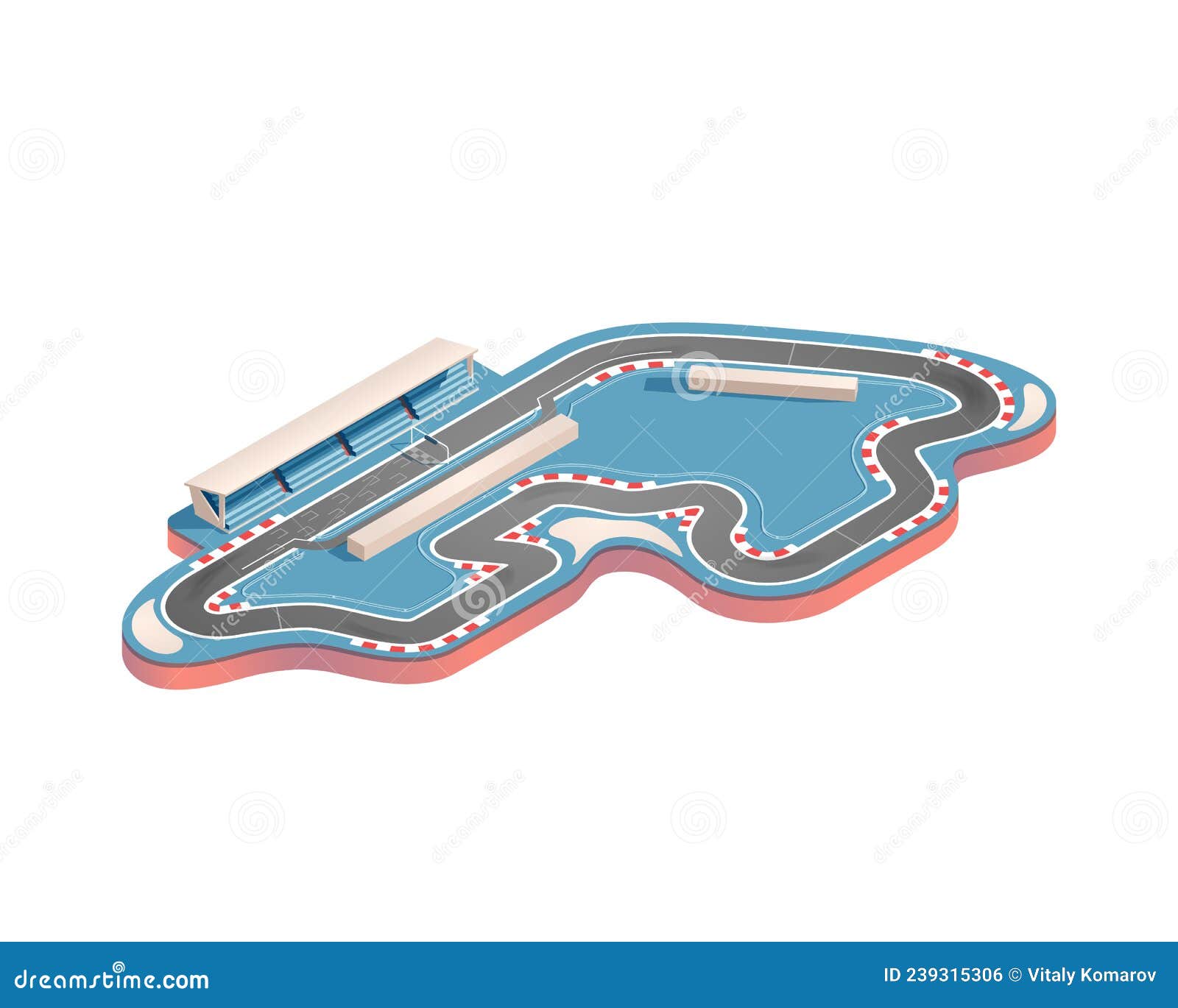 Race Track Isometric. Racing Circuit Isolated on a White Background ...