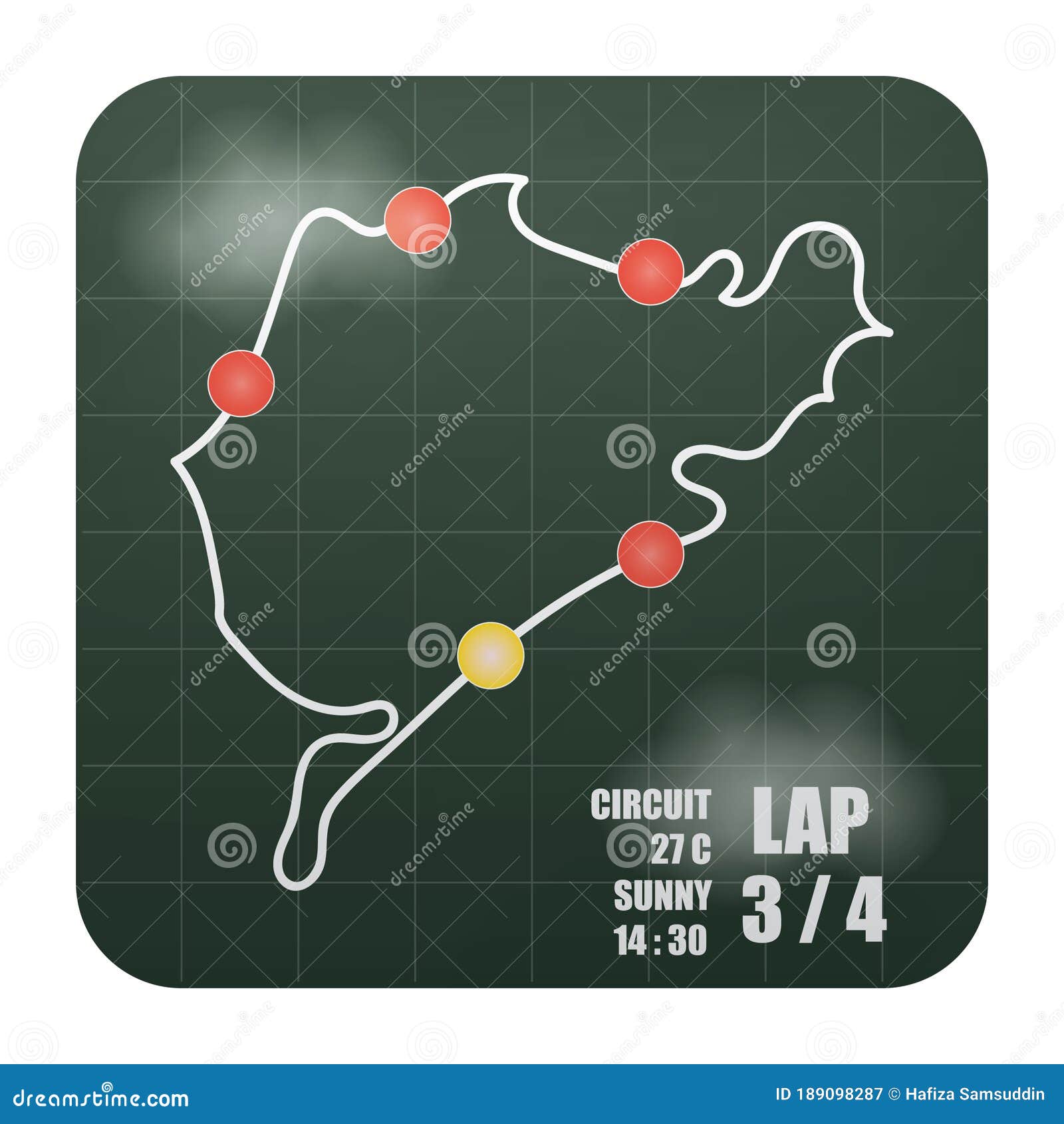 Race Track Map. Vector Illustration Decorative Design Stock Vector ...