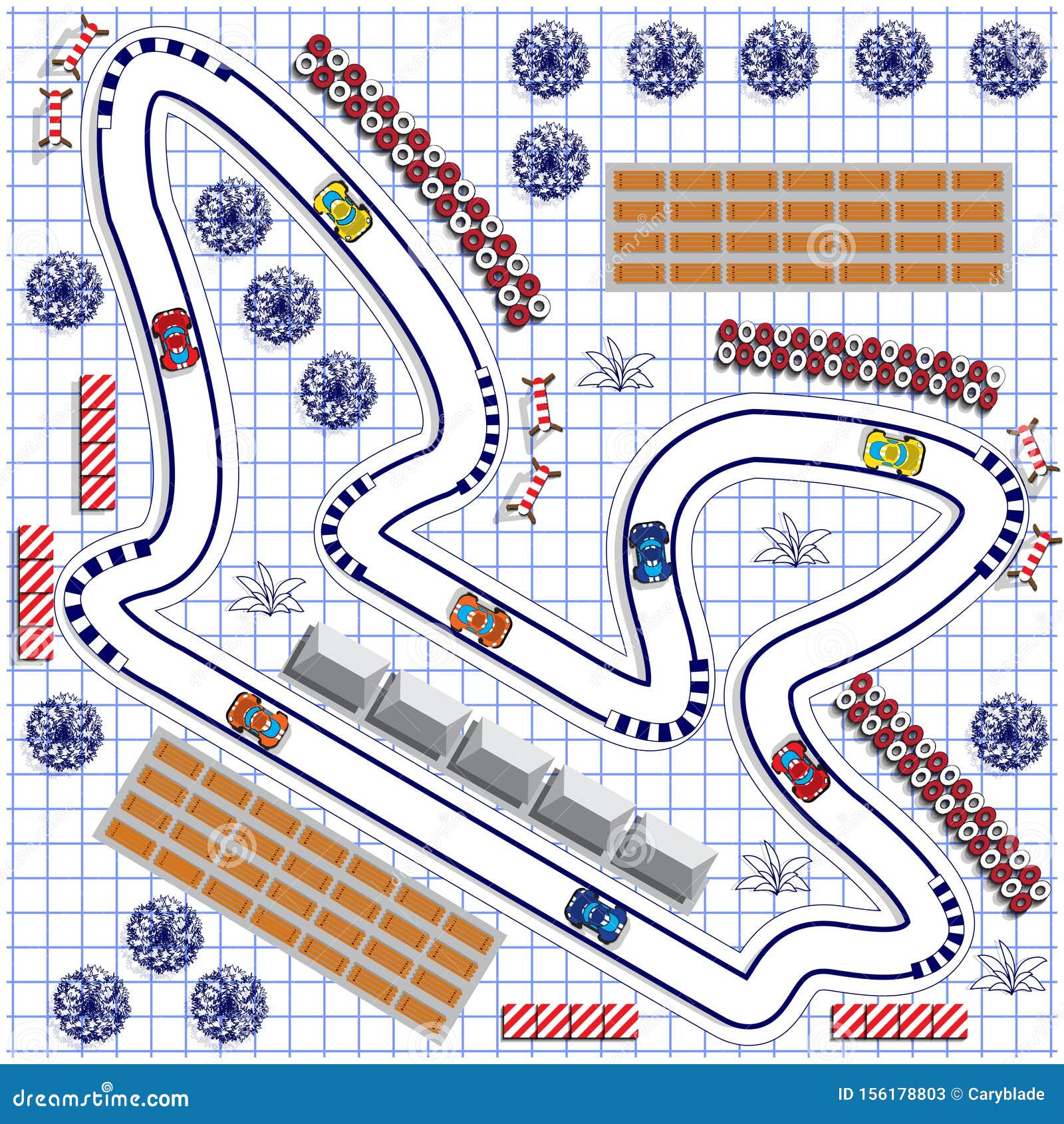 Race Track on a Sheet in a Cage. Stock Vector - Illustration of modern ...