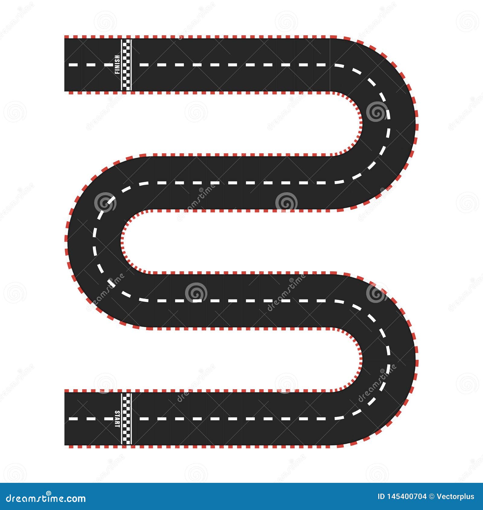 Race Track with Start and Finish Line. Top View Stock Illustration ...