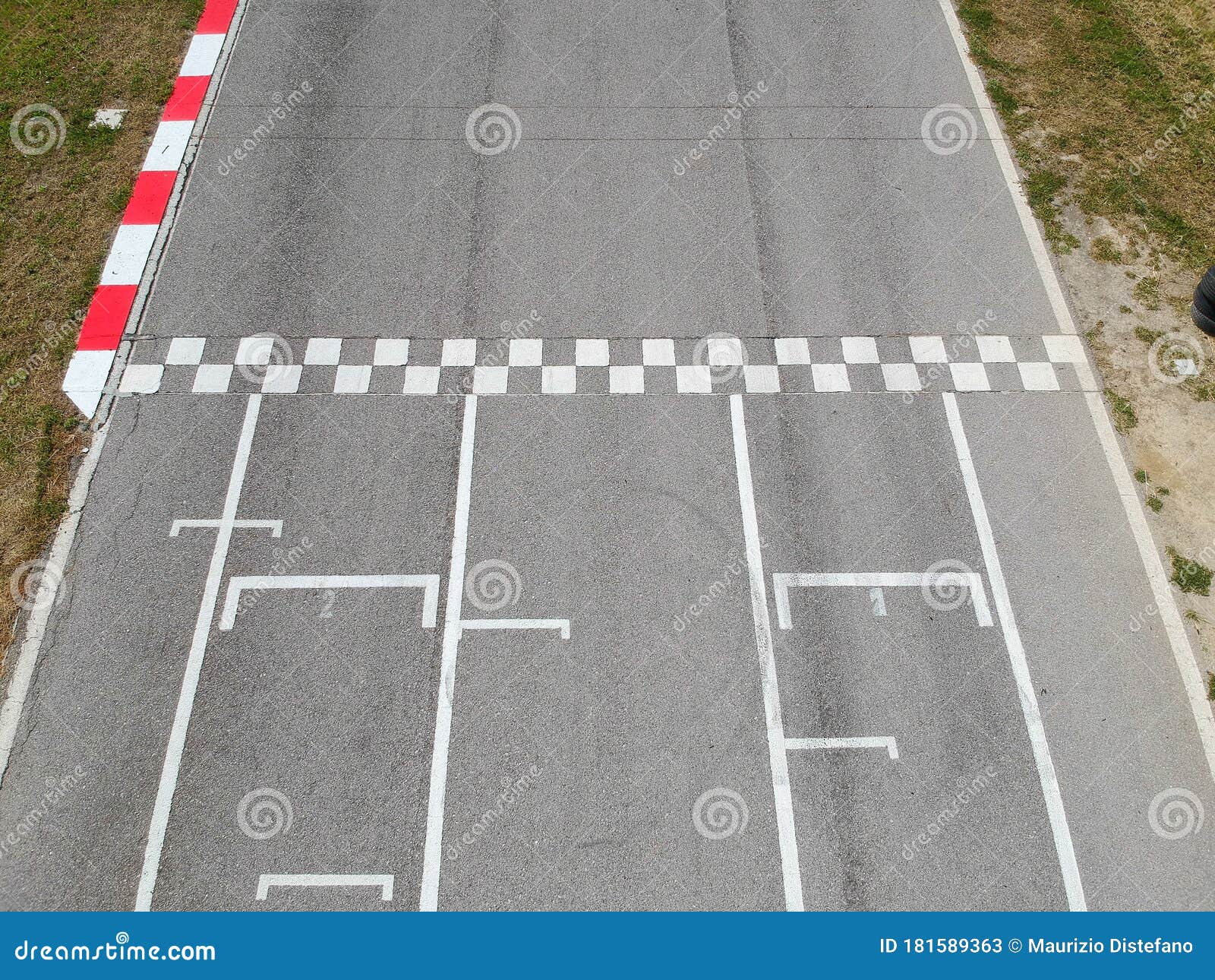 Race Track with Starting or End Line, Aerial View Background Stock ...