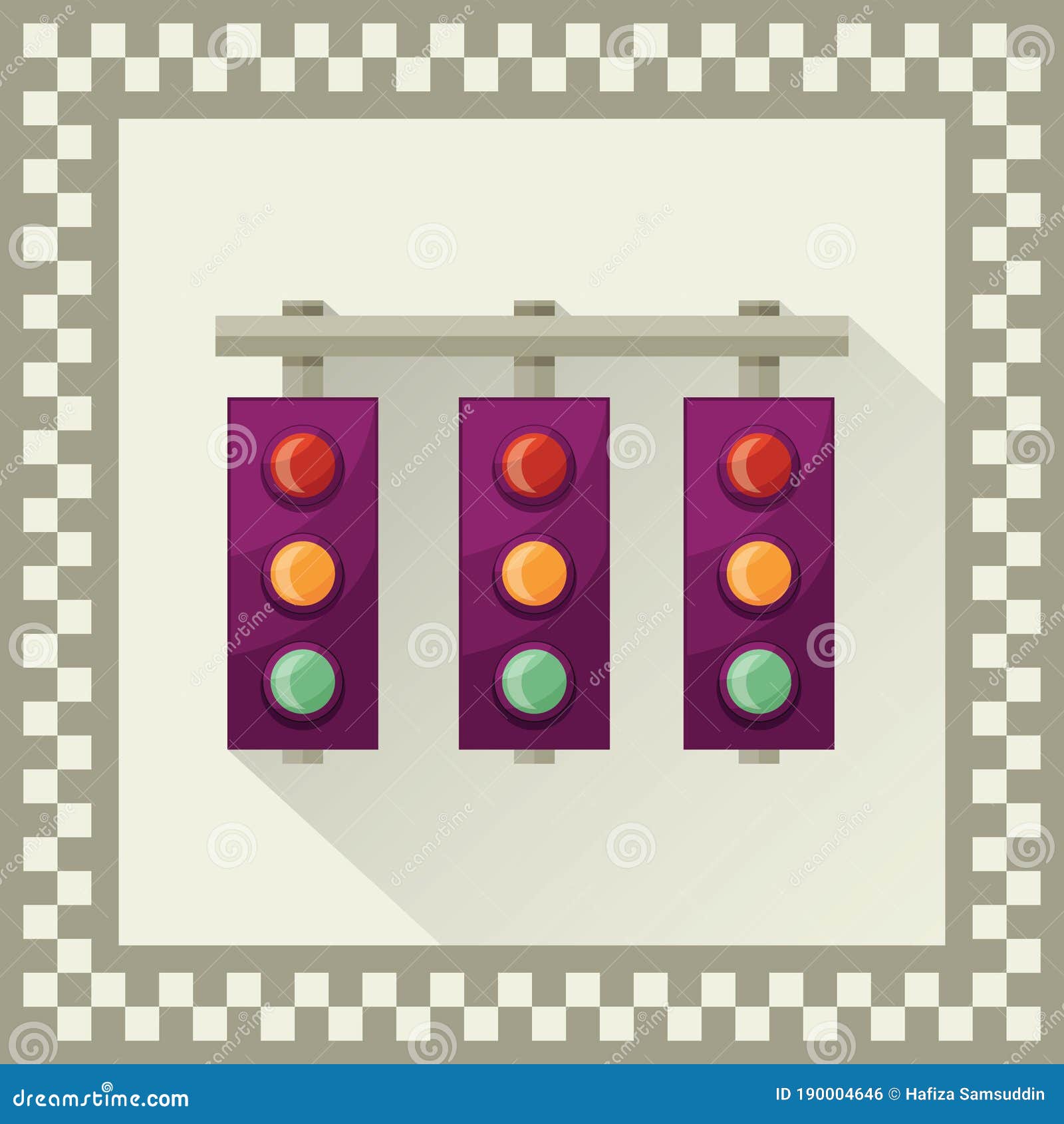Race Track Starting Lights. Vector Illustration Decorative Design Stock ...