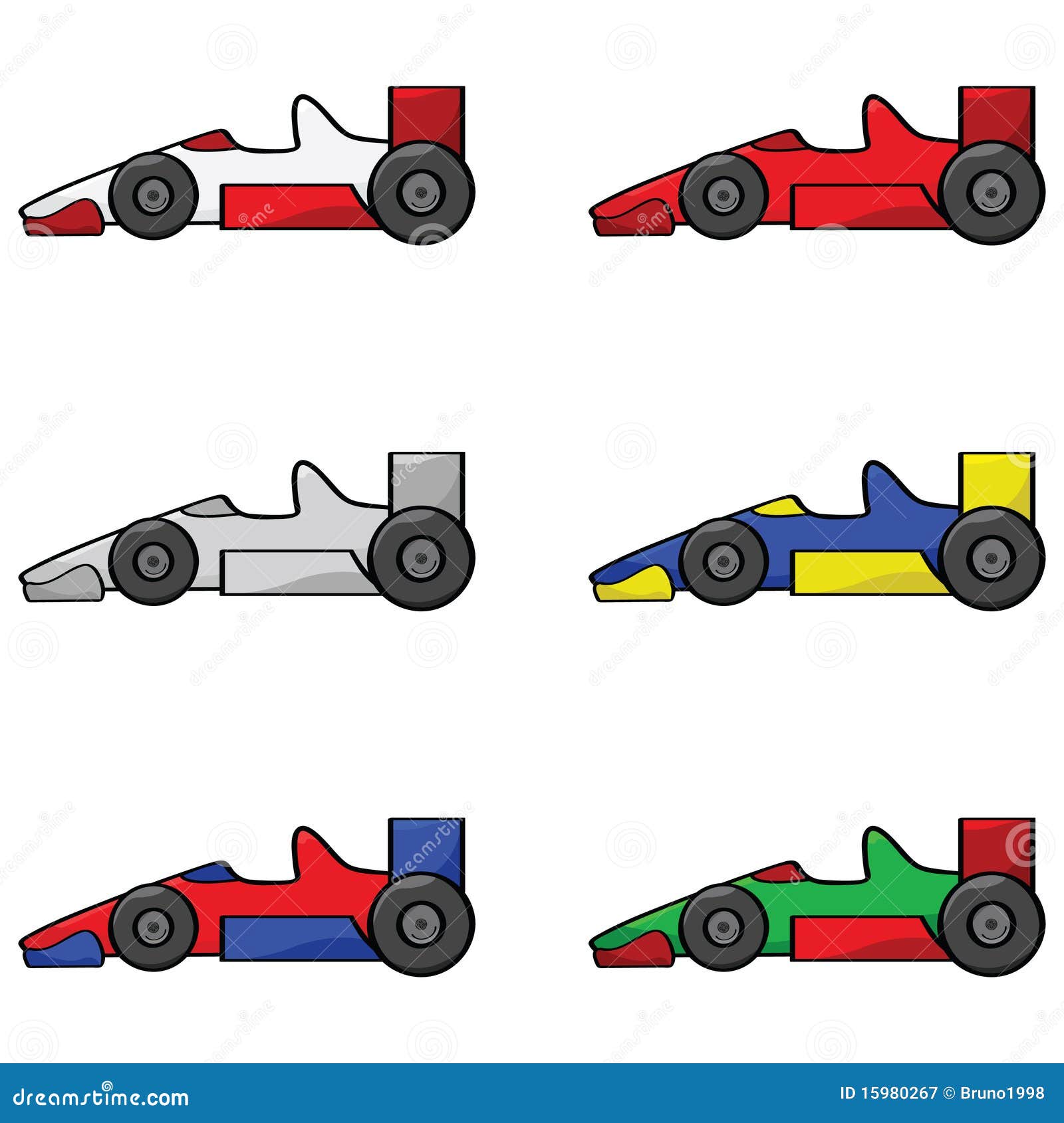 Raceauto's vector illustratie. Illustration of tekening - 15980267