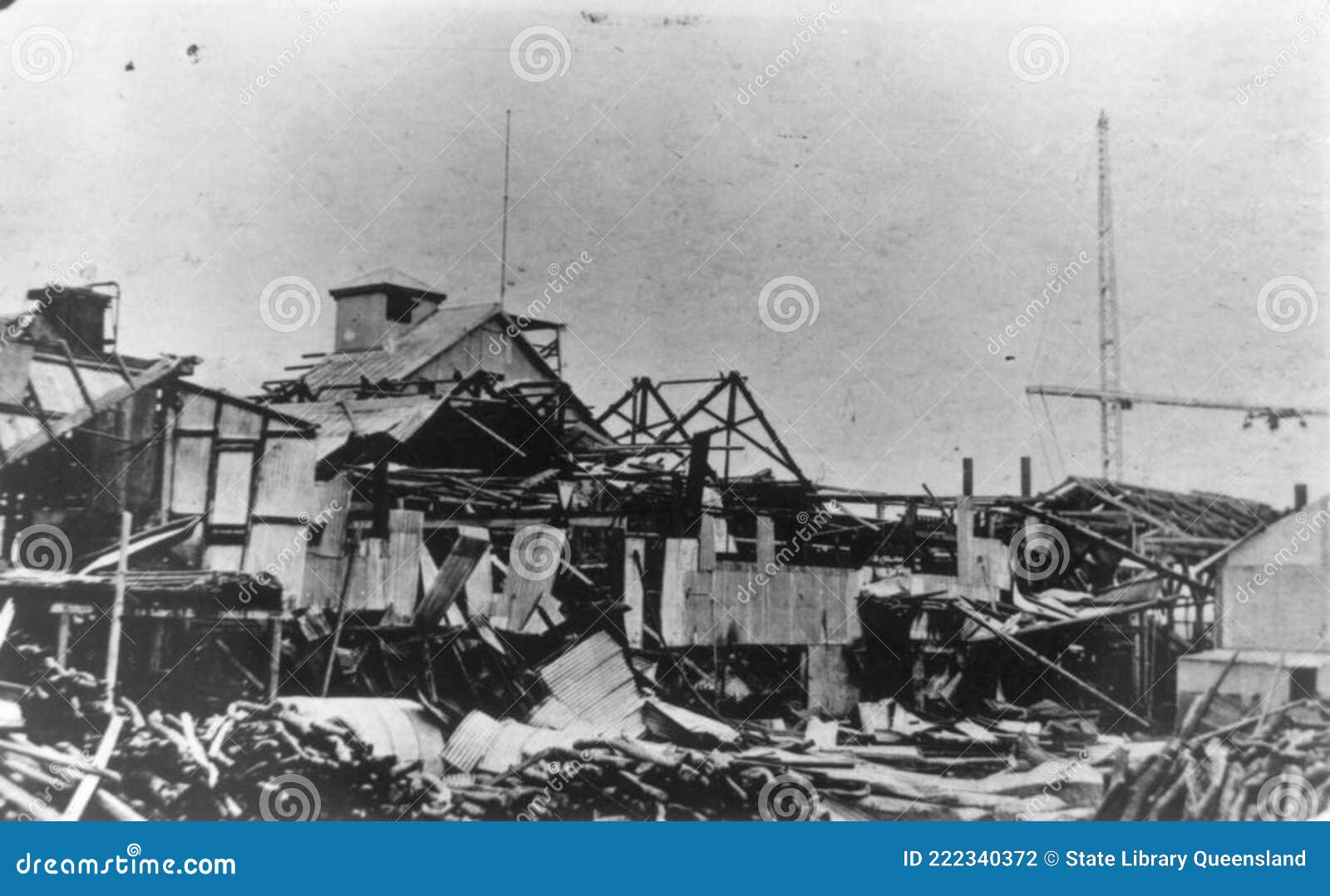 Racecourse Mill After A Cyclone In Mackay 1918 Picture. Image: 222340372