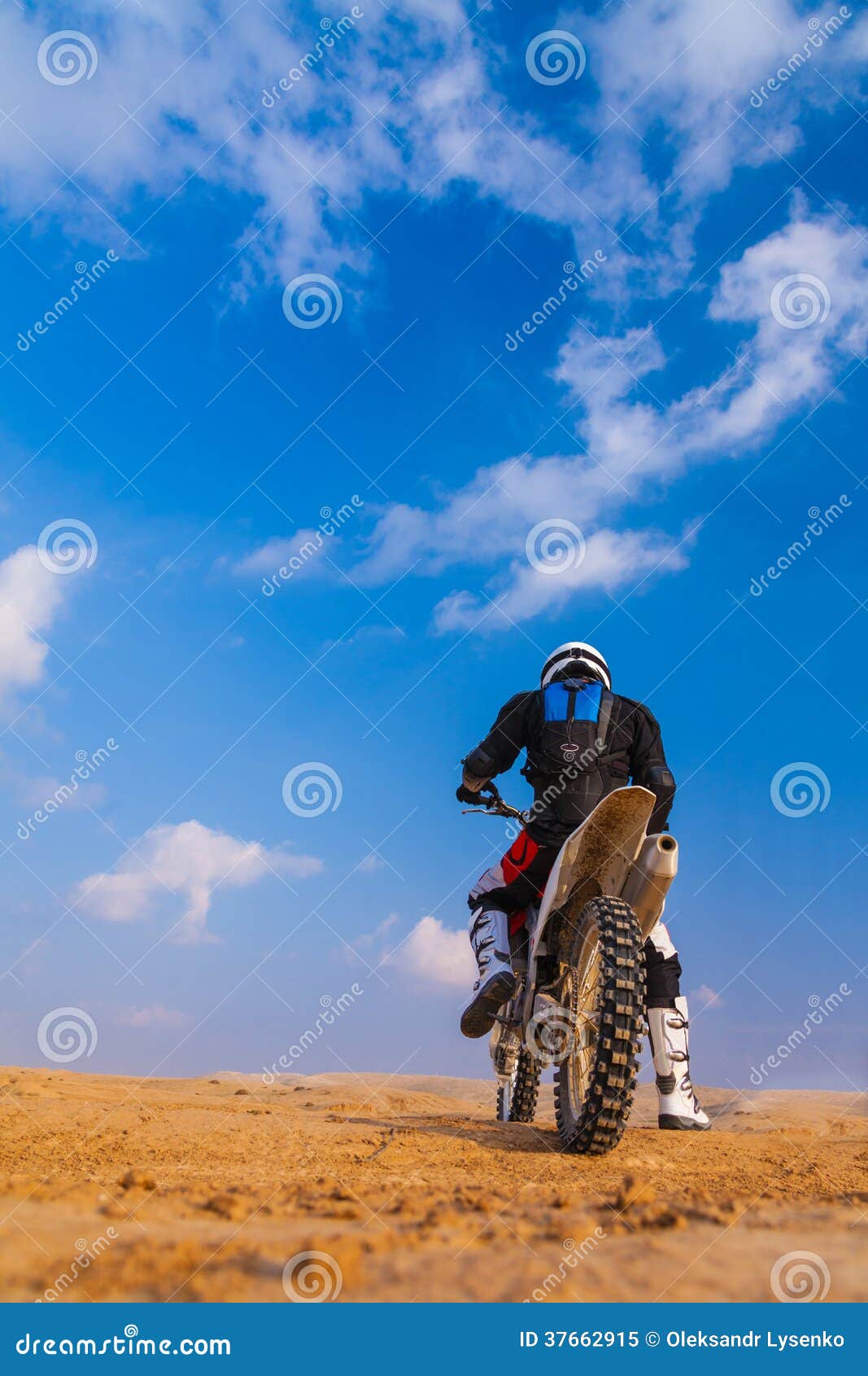 Racer on a Motorcycle in the Desert Stock Image - Image of competition ...