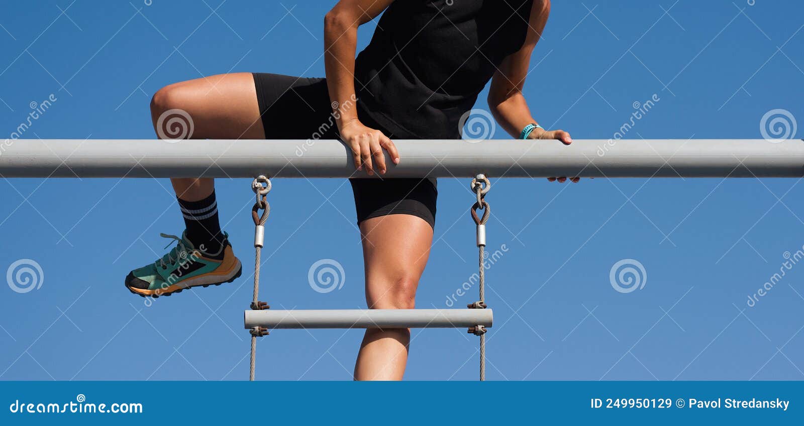 The Racer Overcomes the Obstacle Stock Image - Image of closeup, blue ...