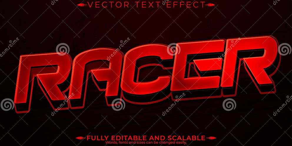 Racer Text Effect, Editable Speedster and Fast Customizable Font Style ...