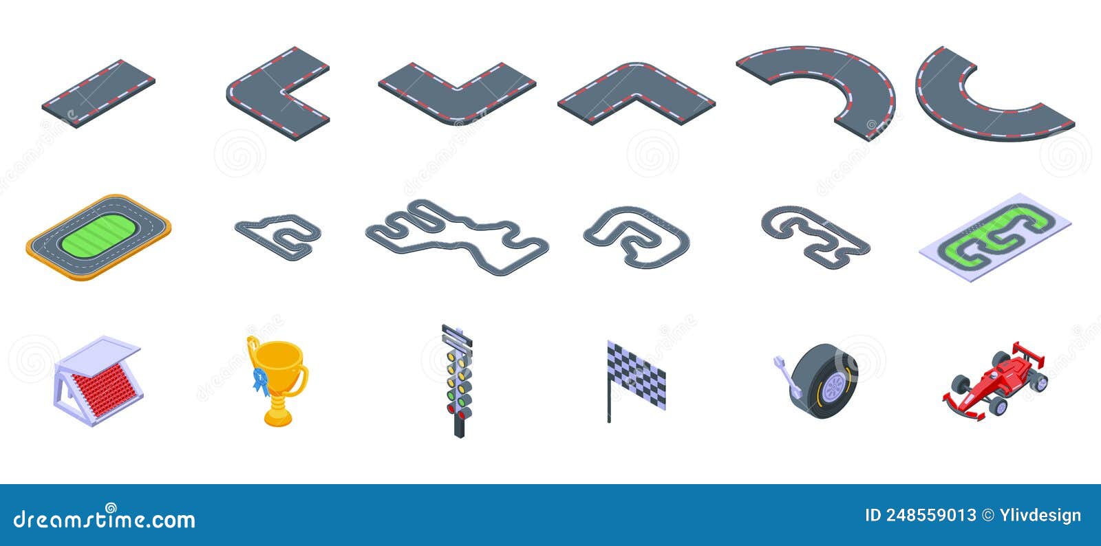 Racetrack Icons Set Outline Vector. Track Map Vector Neon ...