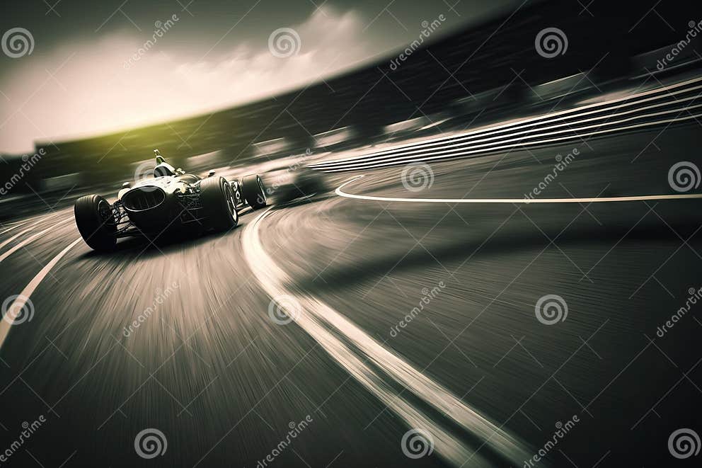 Racetrack in Motion Was Blurry Stock Illustration - Illustration of ...
