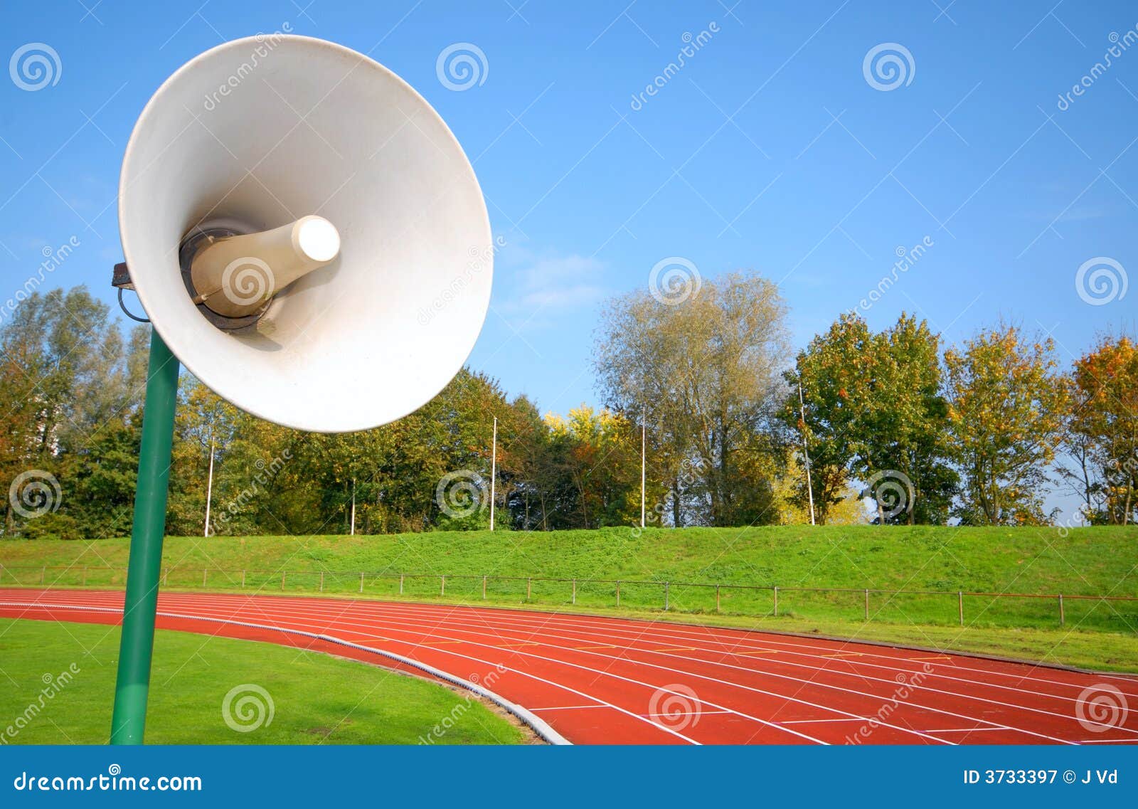 Racetrack for Runners, with Speaker Stock Image - Image of perspective ...