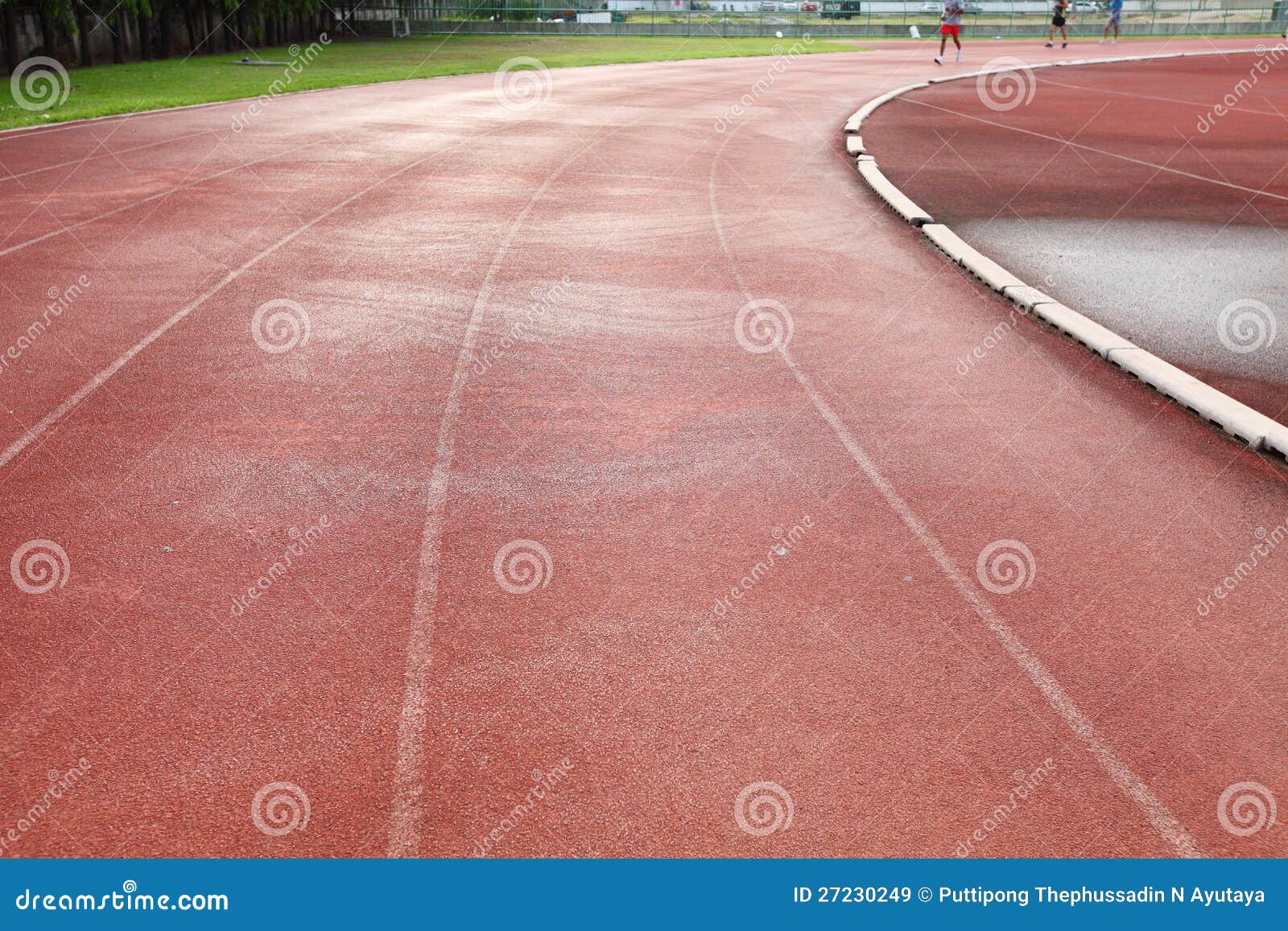 Racetrack in Sport Arena with Grass Stock Image - Image of athlete ...