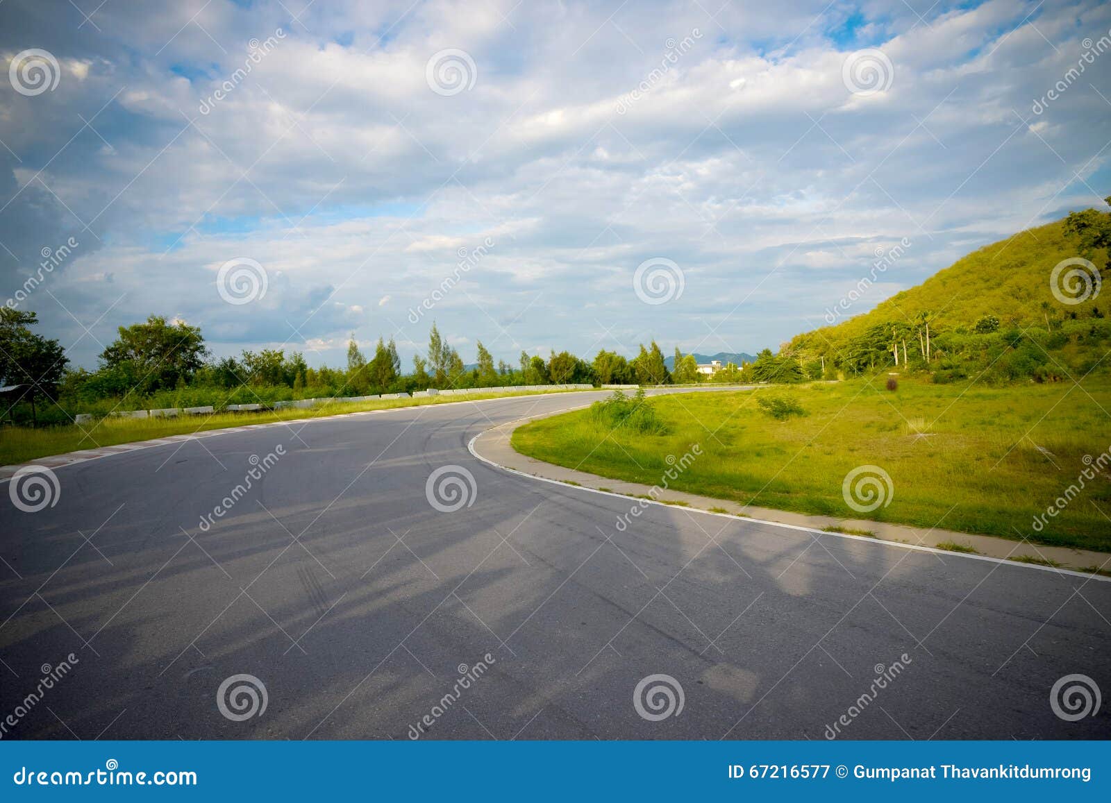 Racetrack Straight, Road To the Mountain with the Clear Sky. Stock ...