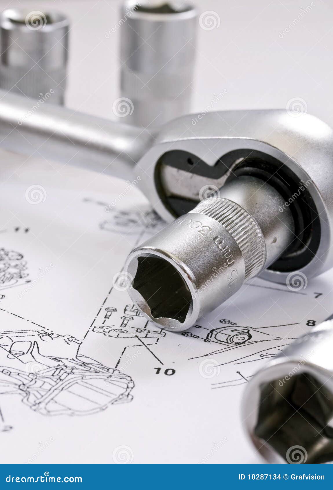 Rachet and sockets stock photo. Image of mechanical, steel - 10287134