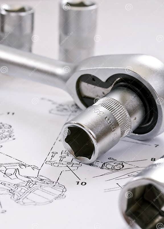Rachet and sockets stock photo. Image of mechanical, steel - 10287134