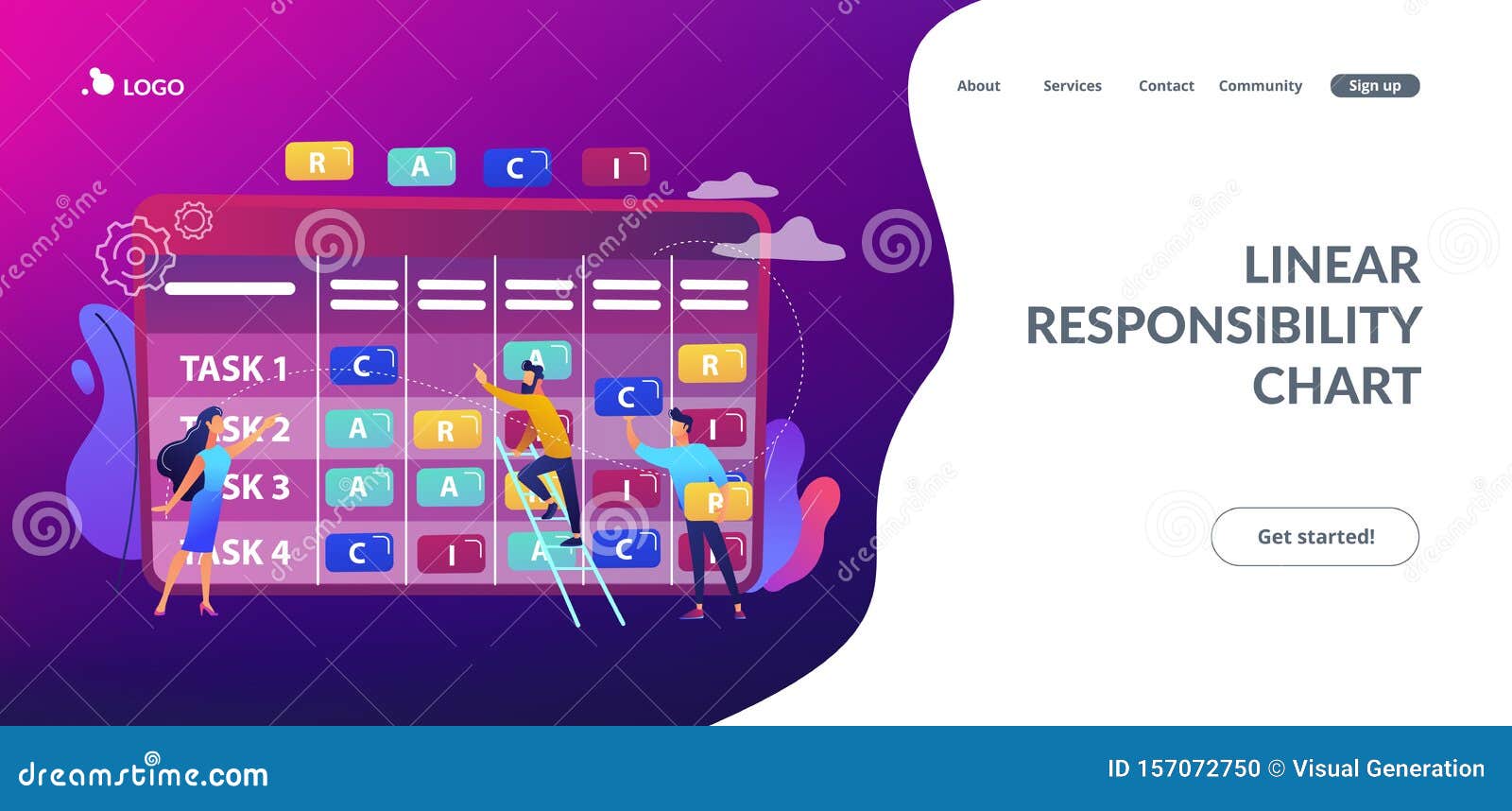 RACI Matrix Concept Landing Page. Stock Vector - Illustration of ... RACI Matrix Concept Landing Page. Stock Vector - Illustration of ...