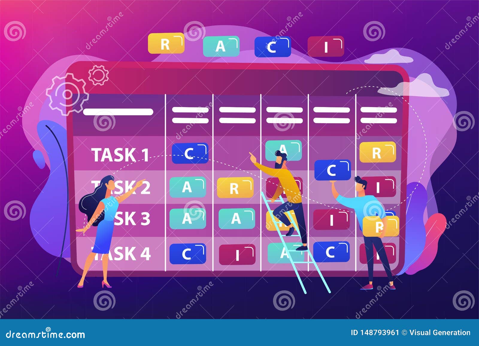 RACI Matrix Concept Vector Illustration. Stock Vector - Illustration of ...