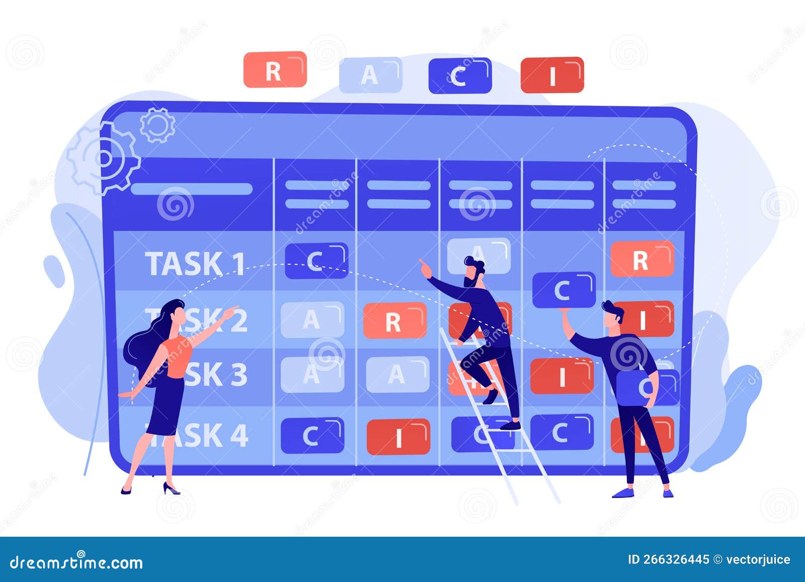 RACI Matrix Concept Landing Page. Cartoon Vector | CartoonDealer.com ...